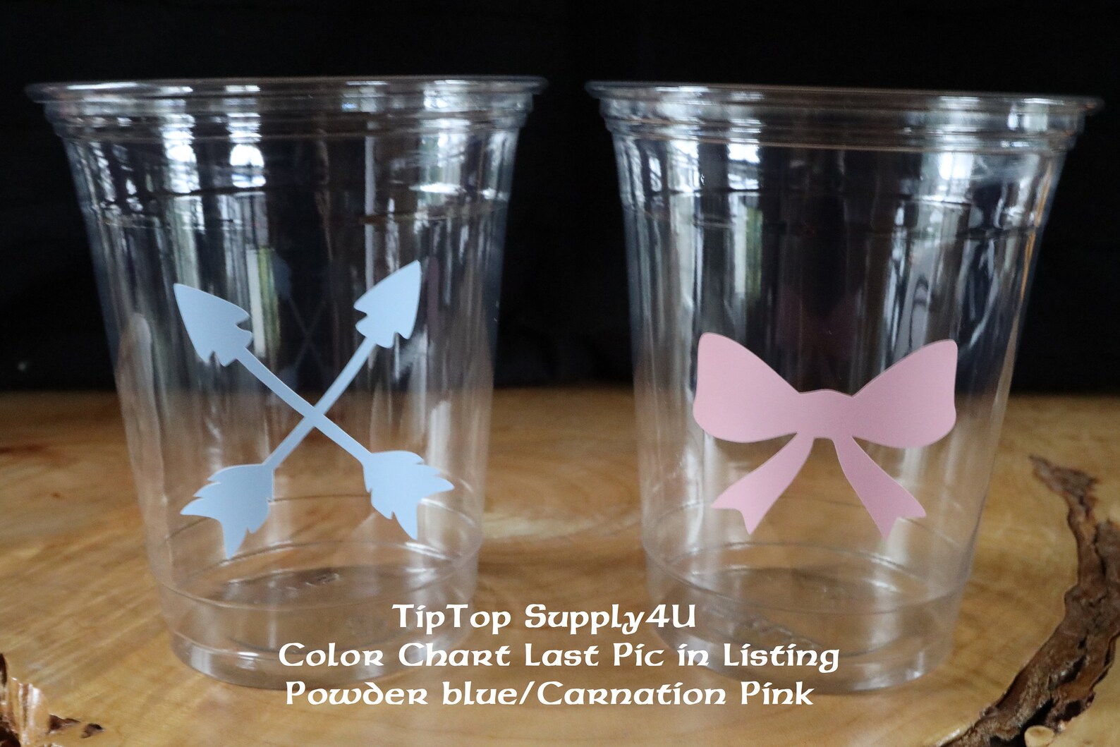 24+ Bow & Arrow Crossed Clear Disposable Cups or 20+ Decals. Baby ...
