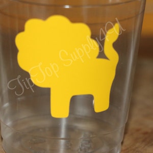 24+ Lion Clear Party Cups or 20+ Vinyl Decals. Lion Theme, Zoo, Safari ...