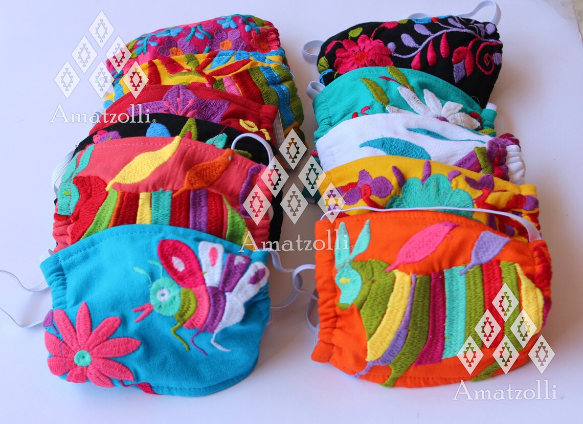 Face Masks made of Embroidered Cloth | Etsy