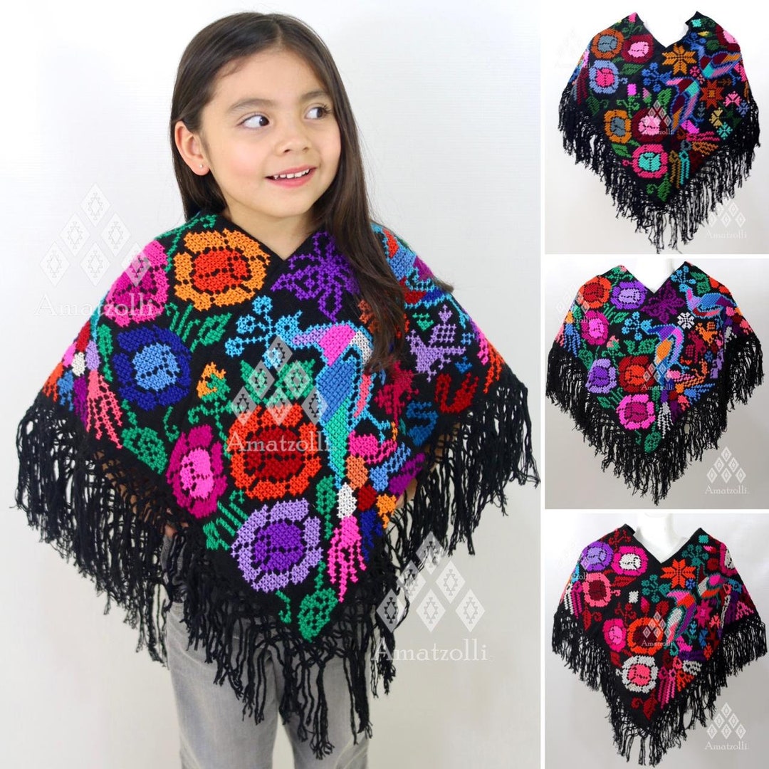 Handmade Cotton Poncho for Girl - Etsy
