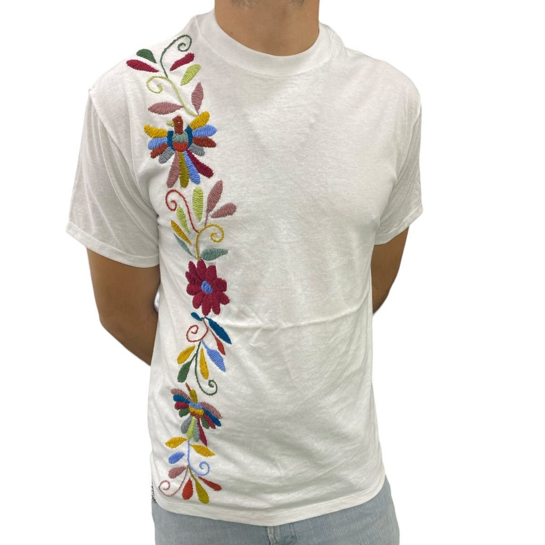 Mexican Embroidered Men's T-shirt Tira Otomi Model - Etsy UK