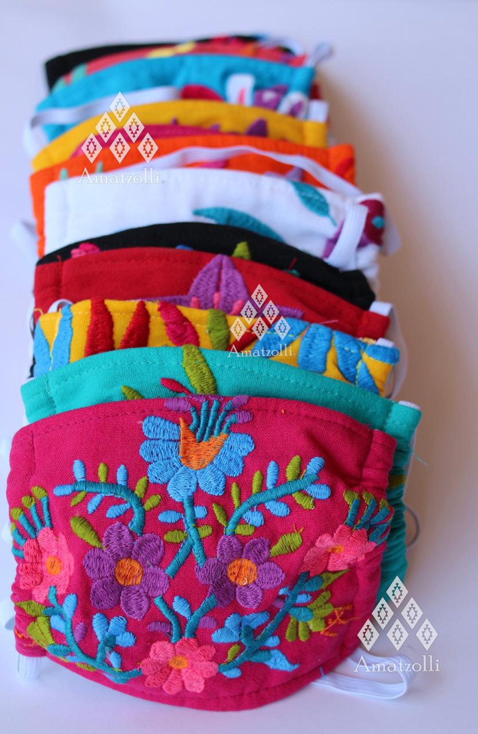 Face Masks Made of Embroidered Cloth - Etsy