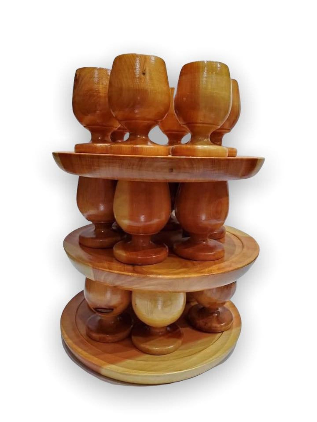 SET OF 4 Mexican Handmade Wooden Smooth Cups - Etsy