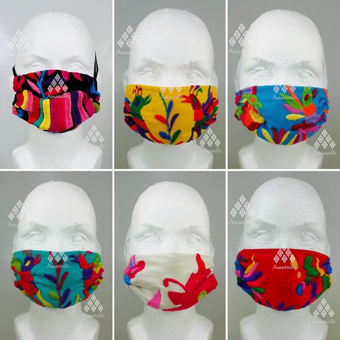 BATCH OF 100 Face Masks Made of Embroidered Cloth - Etsy