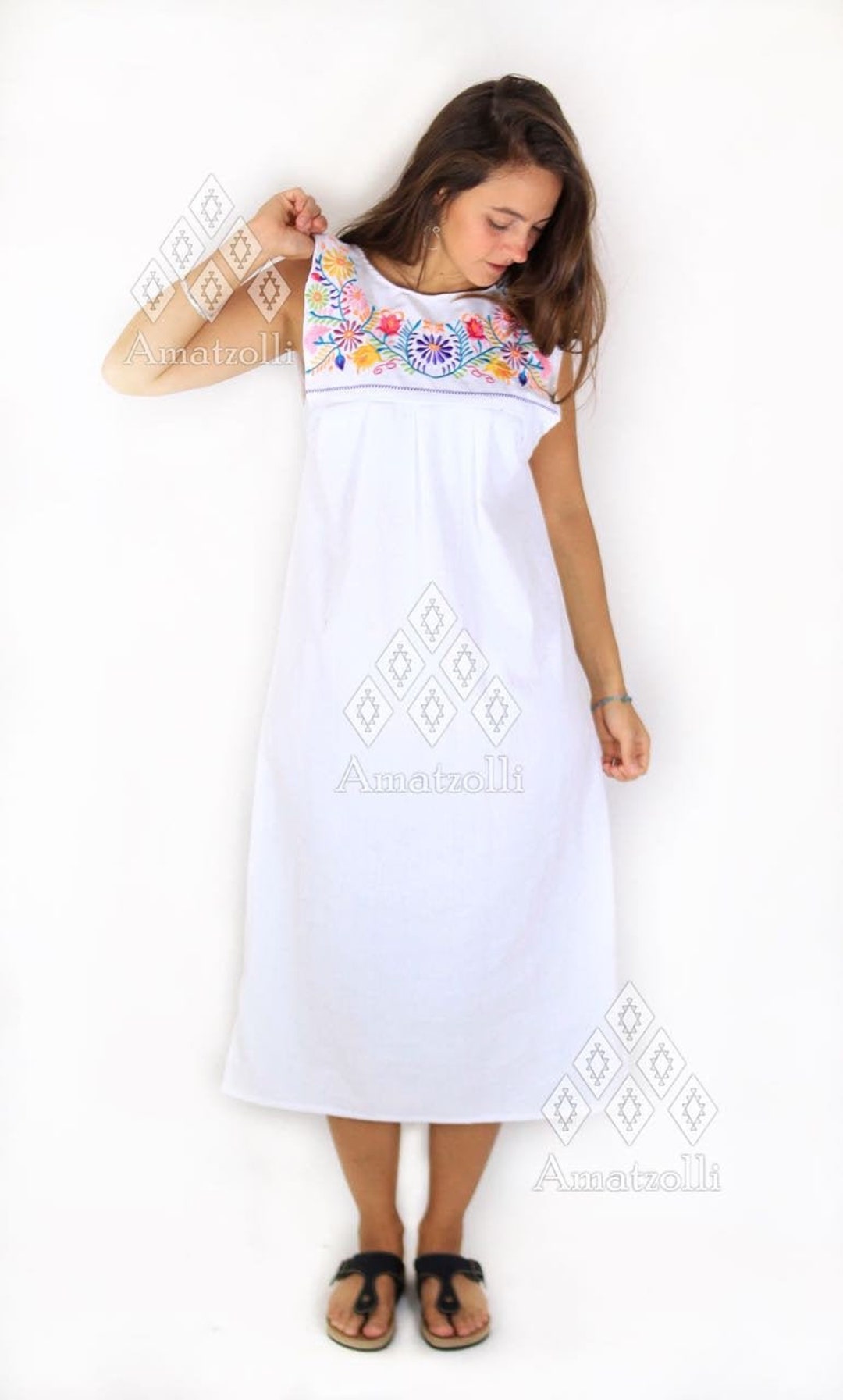 Long Mexican Manta Dress Typical of Margaritas - Etsy