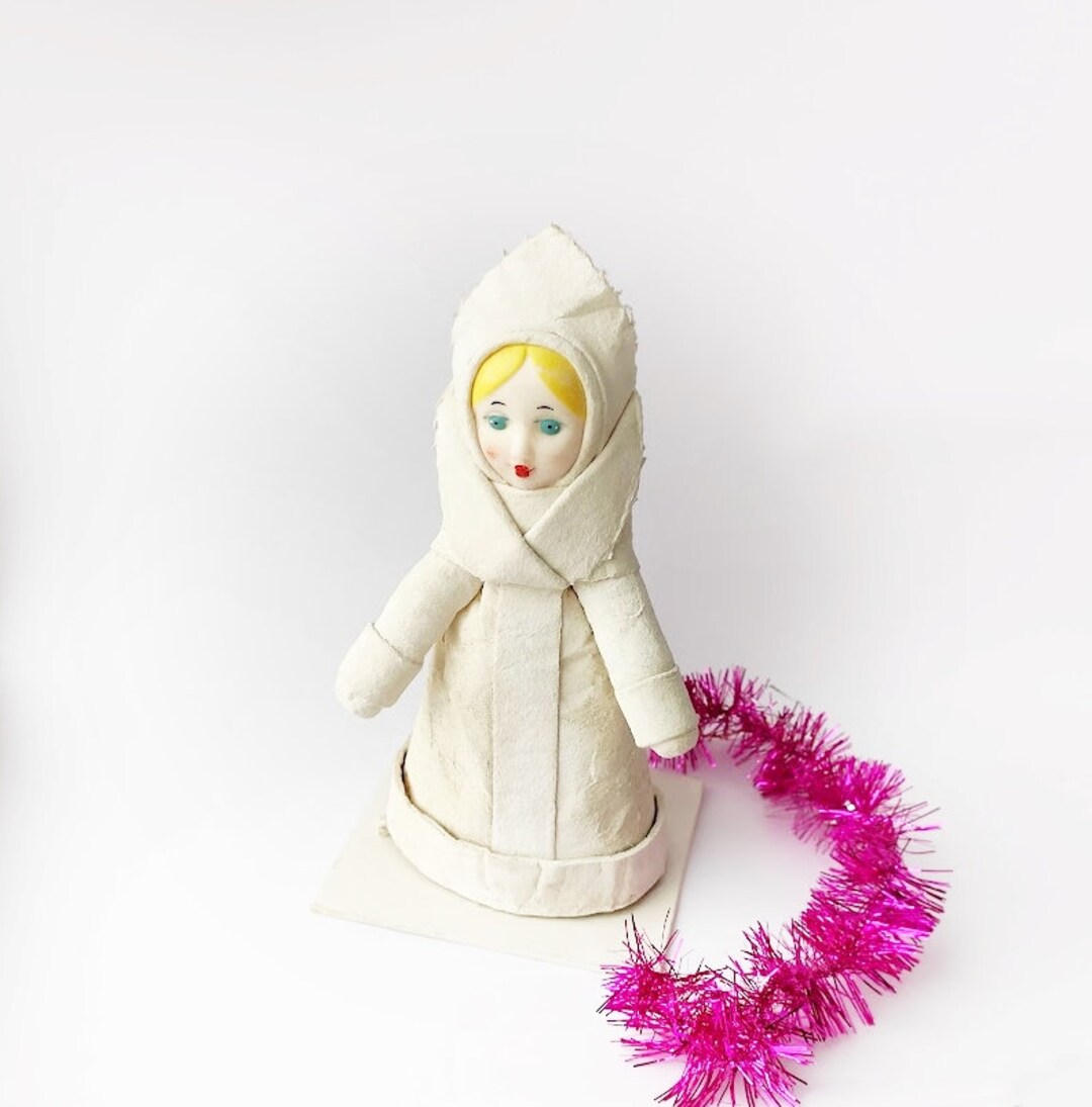 Snow Maiden Soviet Vintage Christmas Doll 28 Cm Russian Snegurochka - Etsy