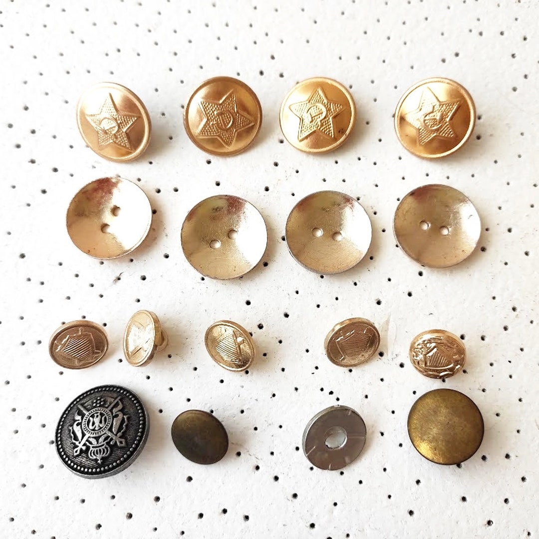 Vintage Soviet Uniform Buttons Mixed Kit, Steampunk Metal Buttons - Etsy