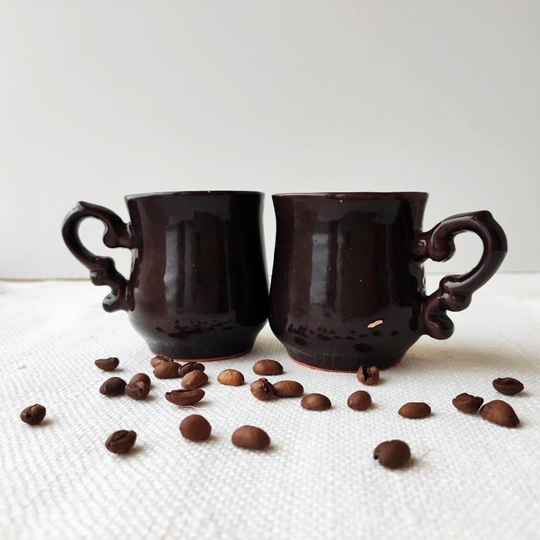 2 Small Ceramic Cups Pair of Espresso Cups Coffee Mug Set - Etsy