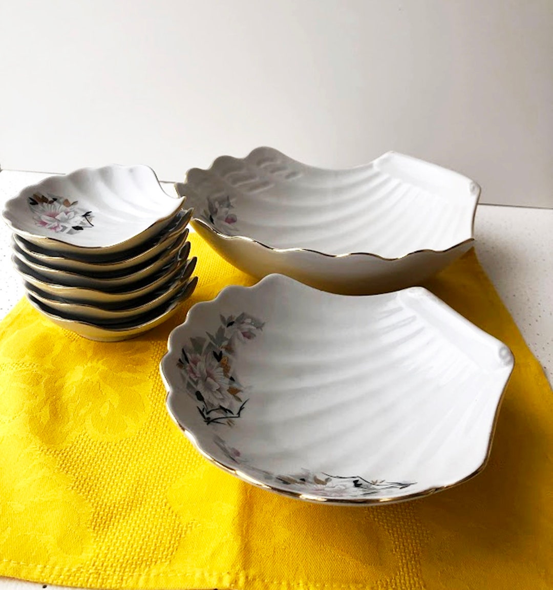 Porcelain Salad Bowls Shell-shaped Salad Plates Soviet Ukrainian ...