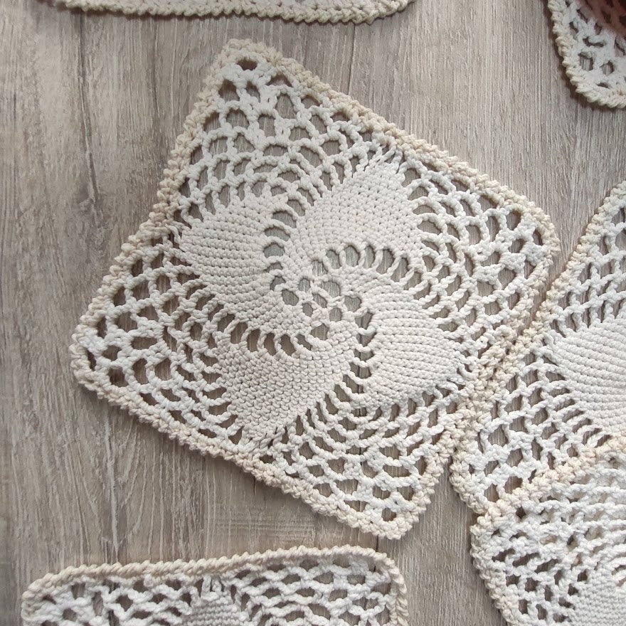 Crochet Doilies 3 Types of Handmade Doilies Boho Chic - Etsy