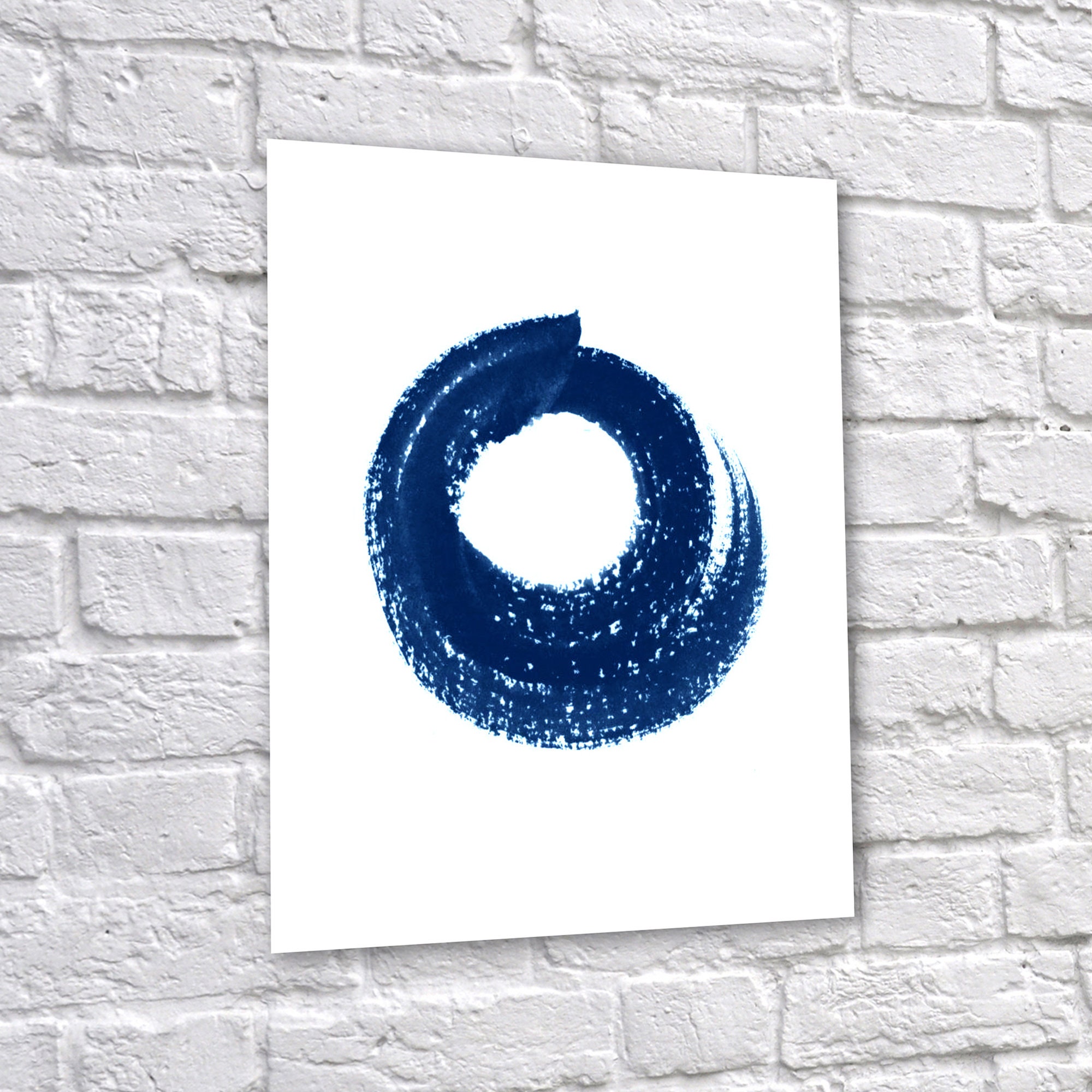 Abstract Art Eternity Circles Set of 2 Printable Art, Navy Blue ...