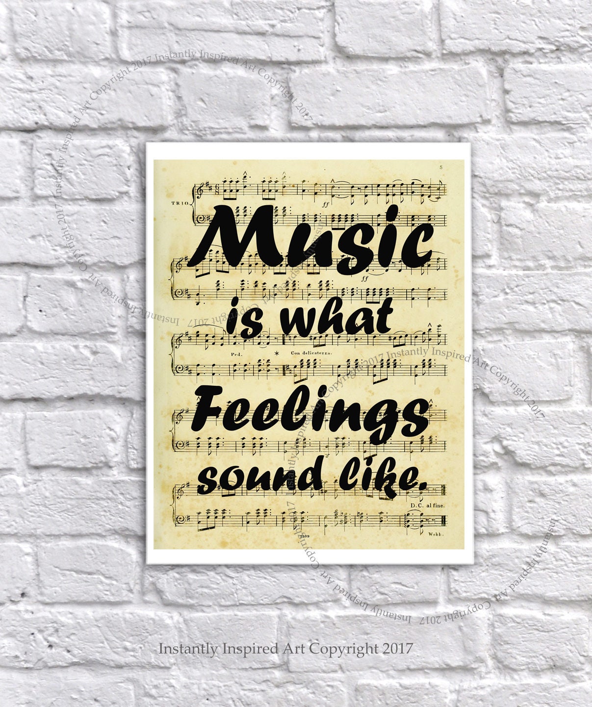 Music is What Feelings Sound Like Music Inspirational Quote - Gift for ...