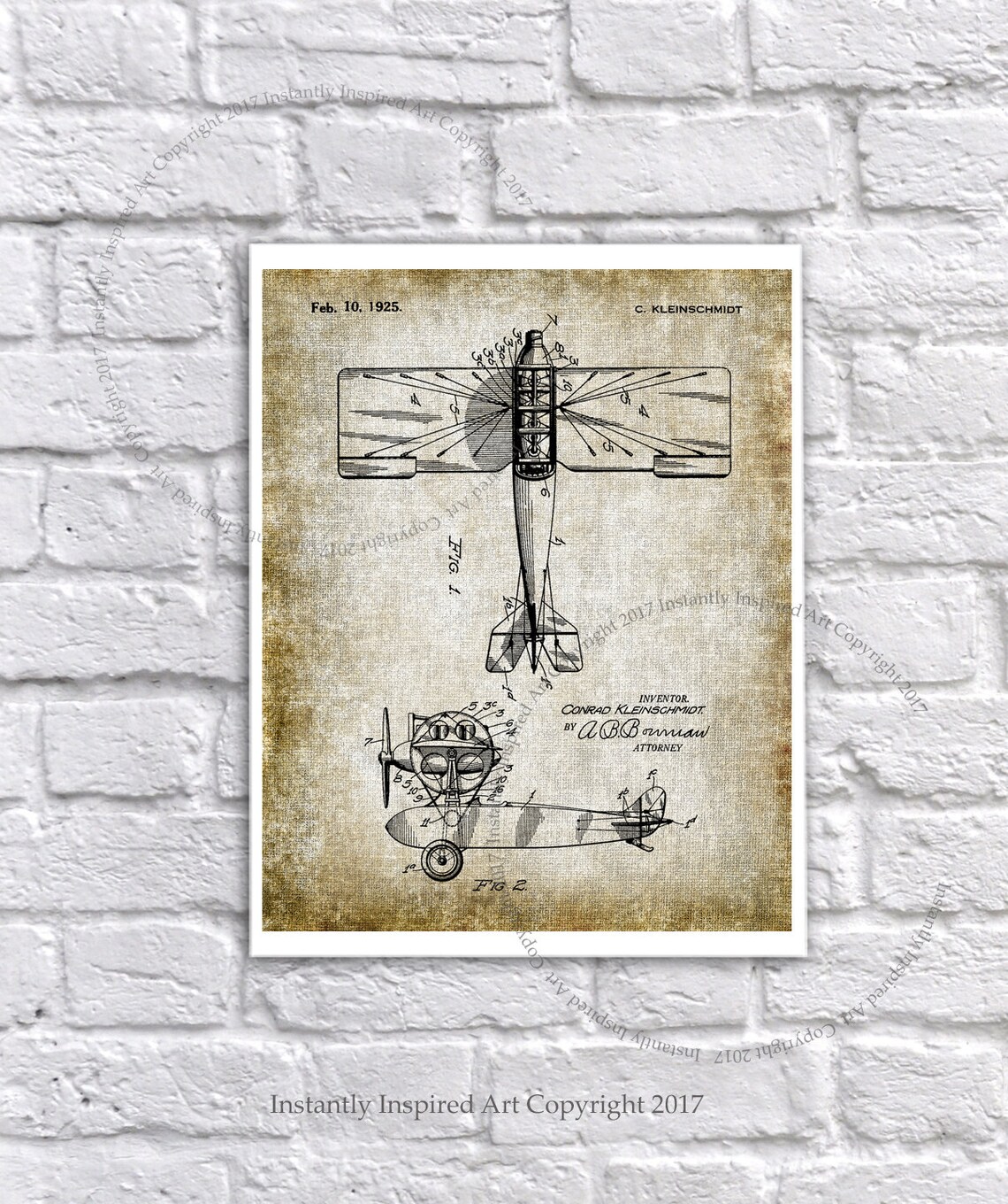 Aircraft Wall Art Early Aviation Historical 1925 Aircraft Design ...