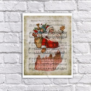 Vintage Santa Claus Song Sheet Music Christmas Wall Decor - Christmas ...