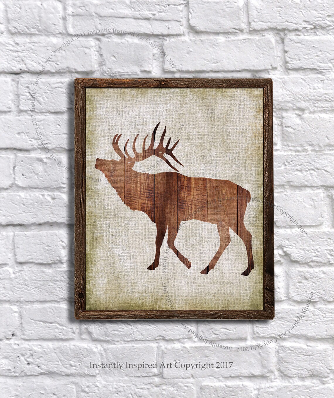 Rustic Elk Decor Instant Download Wall Decor DIY Printable Art Cabin ...