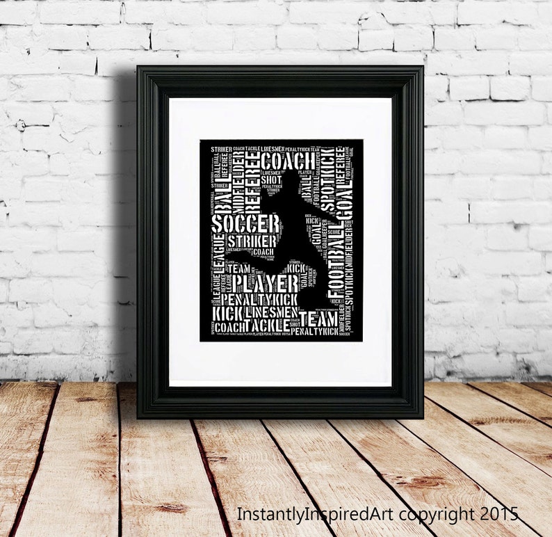 Soccer Decor, Word Art Poster Soccer Printable Wall Art, Home Decor ...