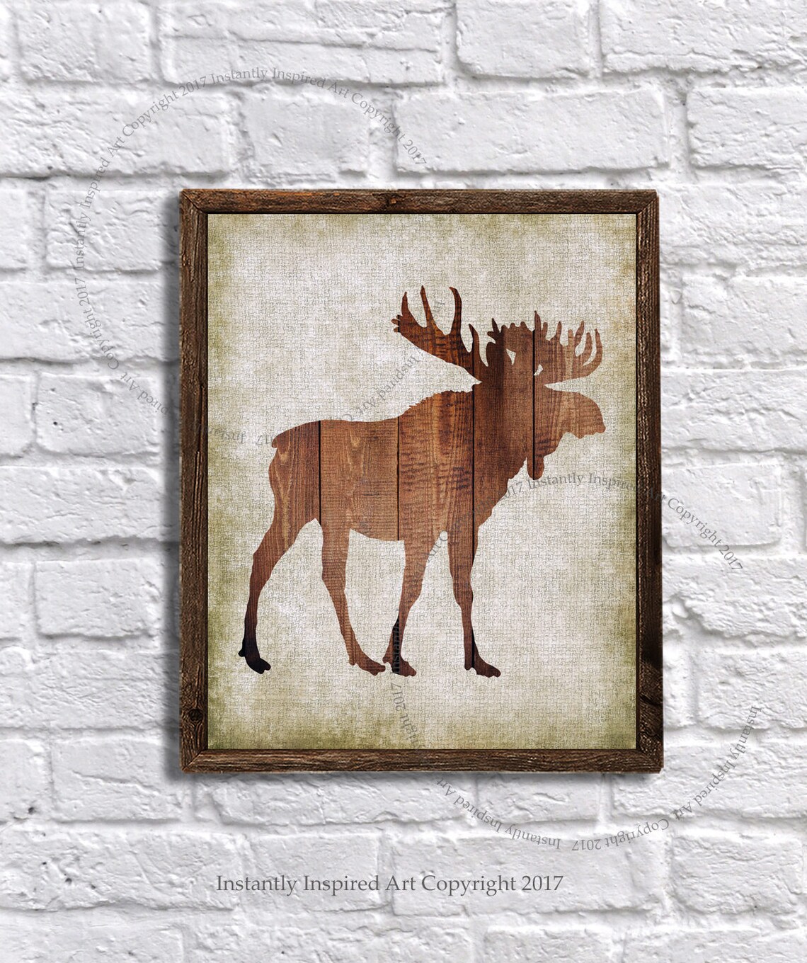 Rustic Moose Decor Instant Download Wall Decor DIY Printable Art Cabin ...