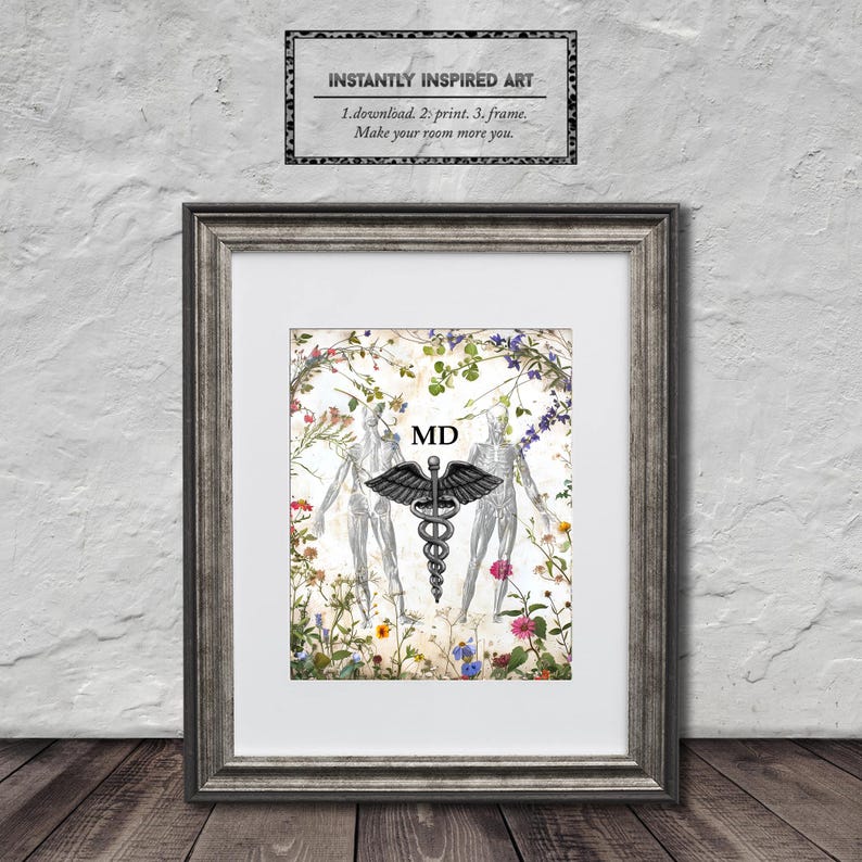 Doctor Office Decor Featuring MD Caduceus With Human Anatomy and ...