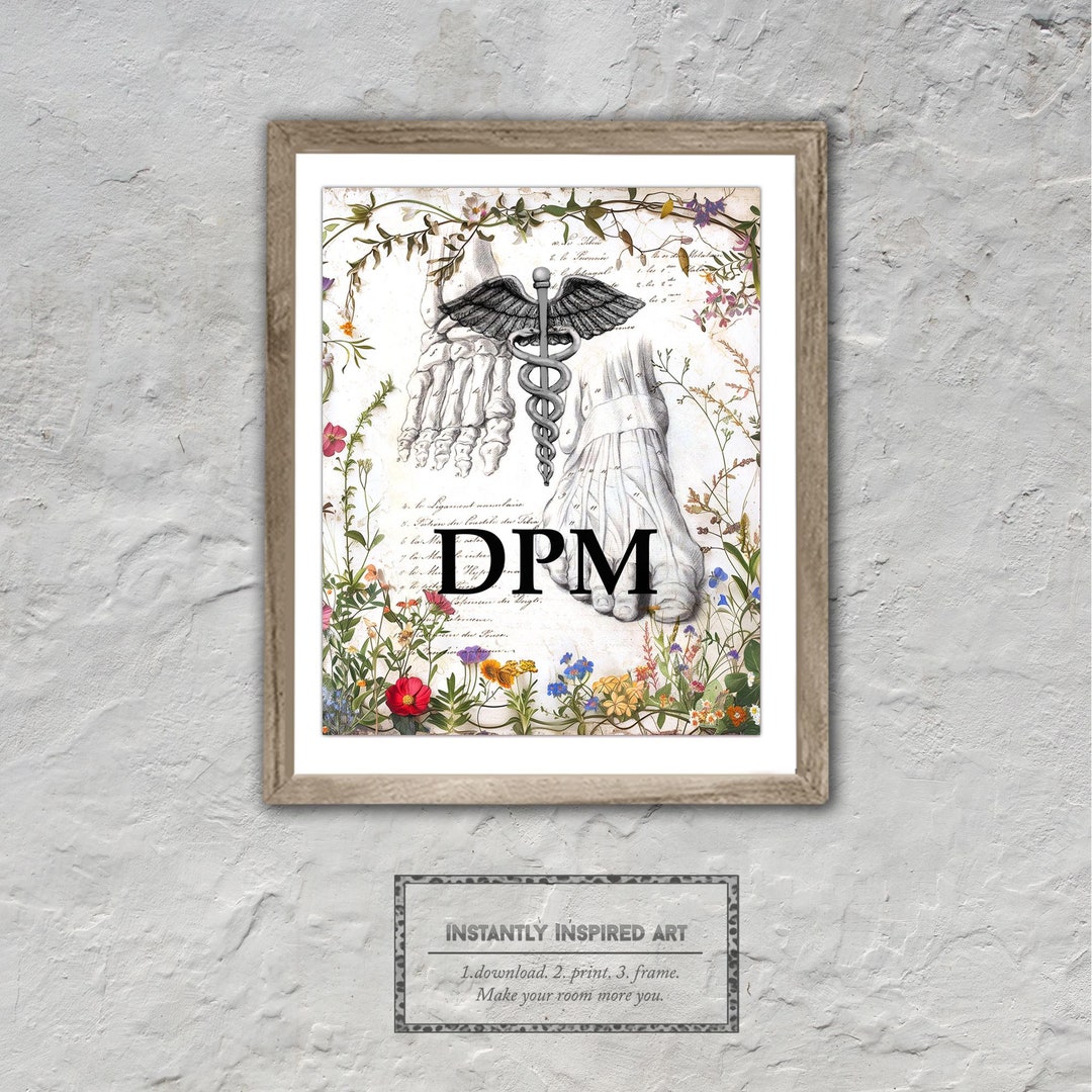 Podiatrist Doctor Office Decor DPM Caduceus With Foot Anatomy and ...