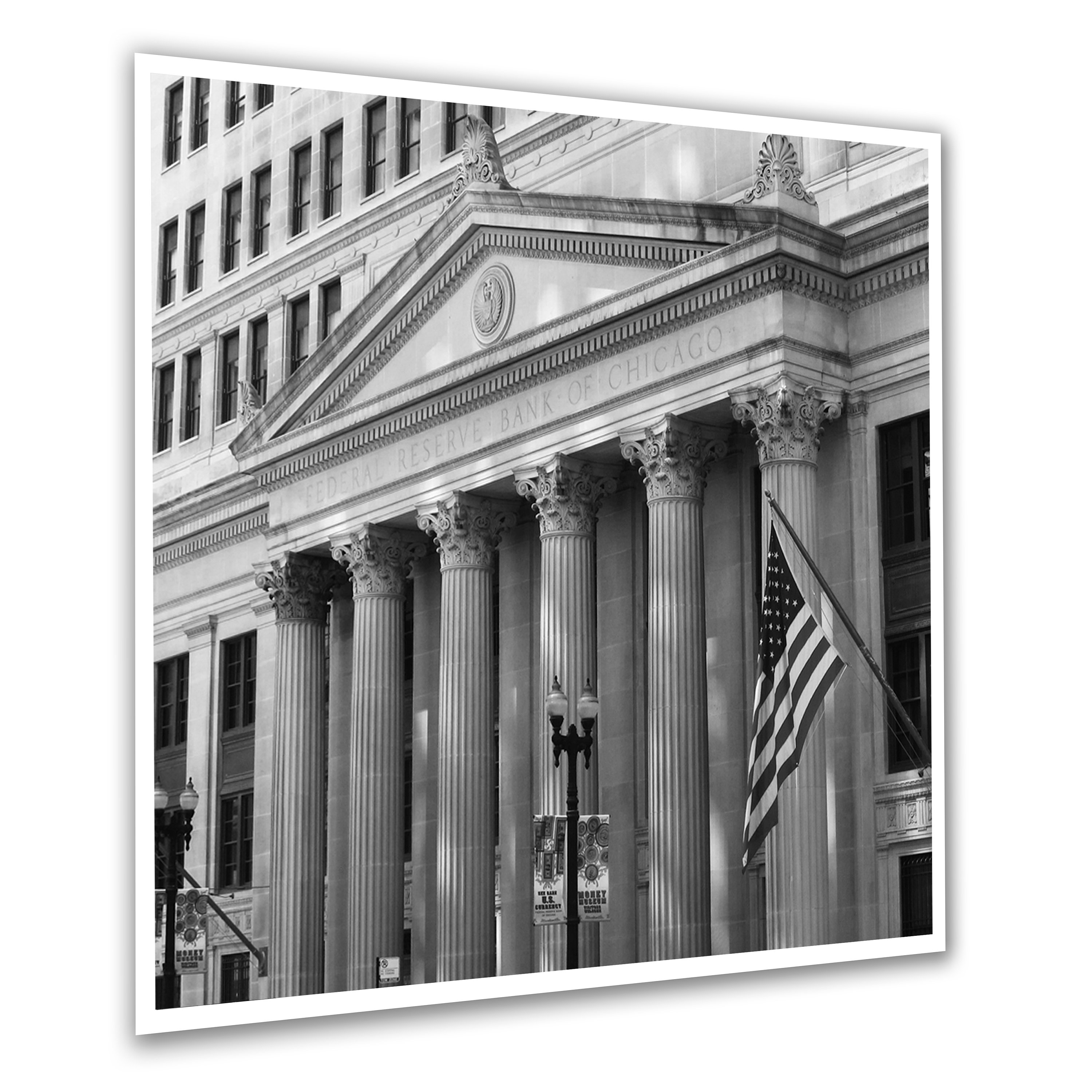 Federal Reserve Bank Building Wall Street Stock Market Wall Decor Set ...