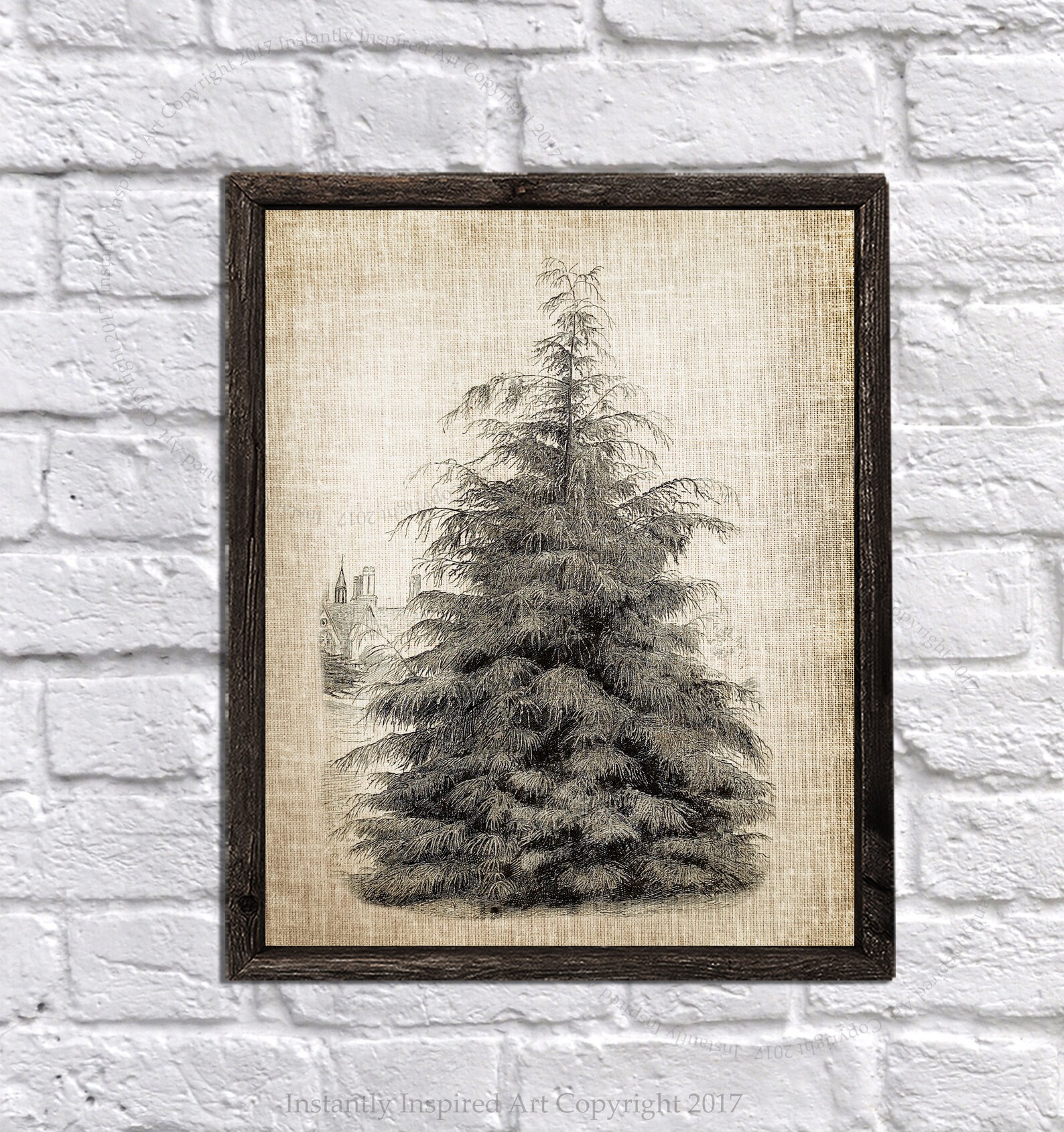 Vintage Christmas Tree Clip Art Evergreen Trees Set of 3 Printables ...