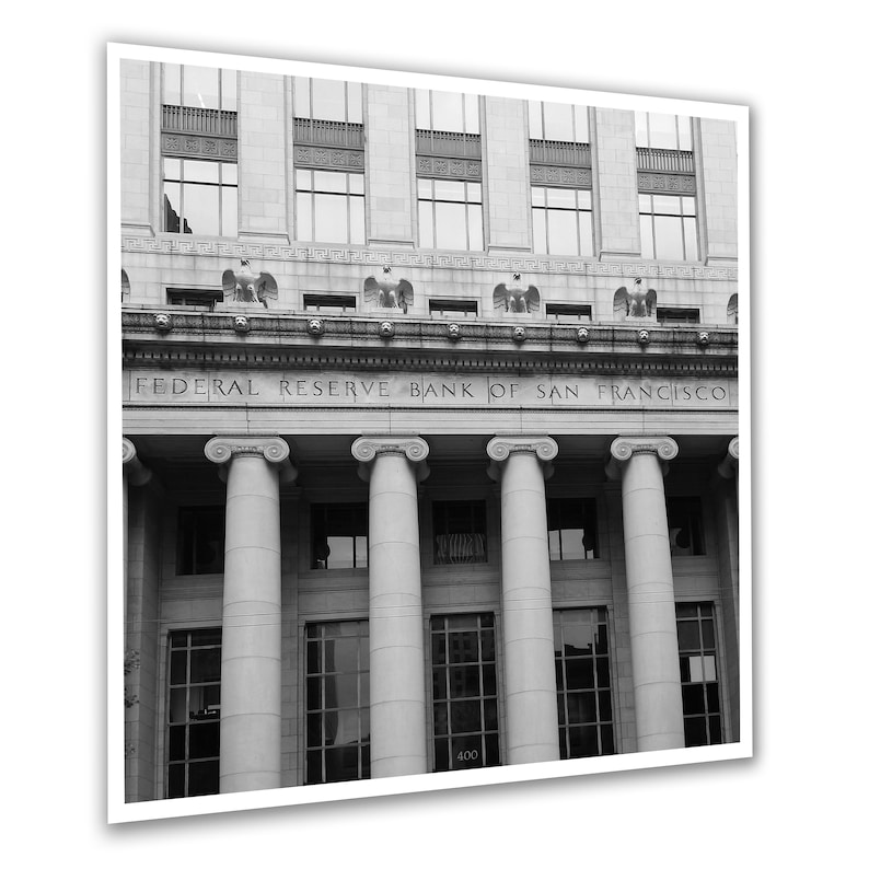 Federal Reserve Bank Building Wall Street Stock Market Wall Decor Set ...