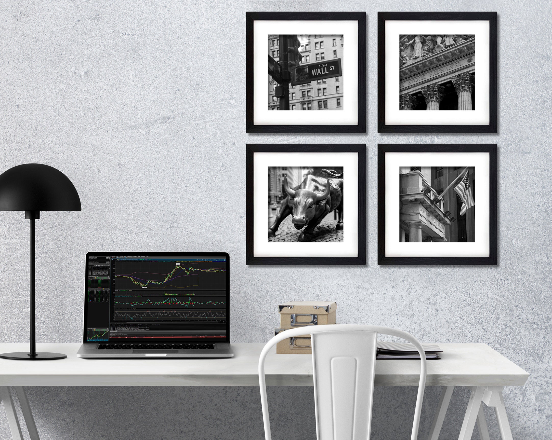 Wall Street Stock Market Wall Decor Set of 4 Art Prints - Etsy
