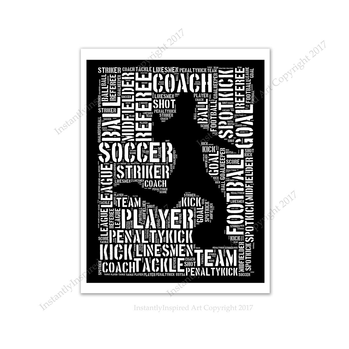 Soccer Decor, Word Art Poster Soccer Printable Wall Art, Home Decor ...