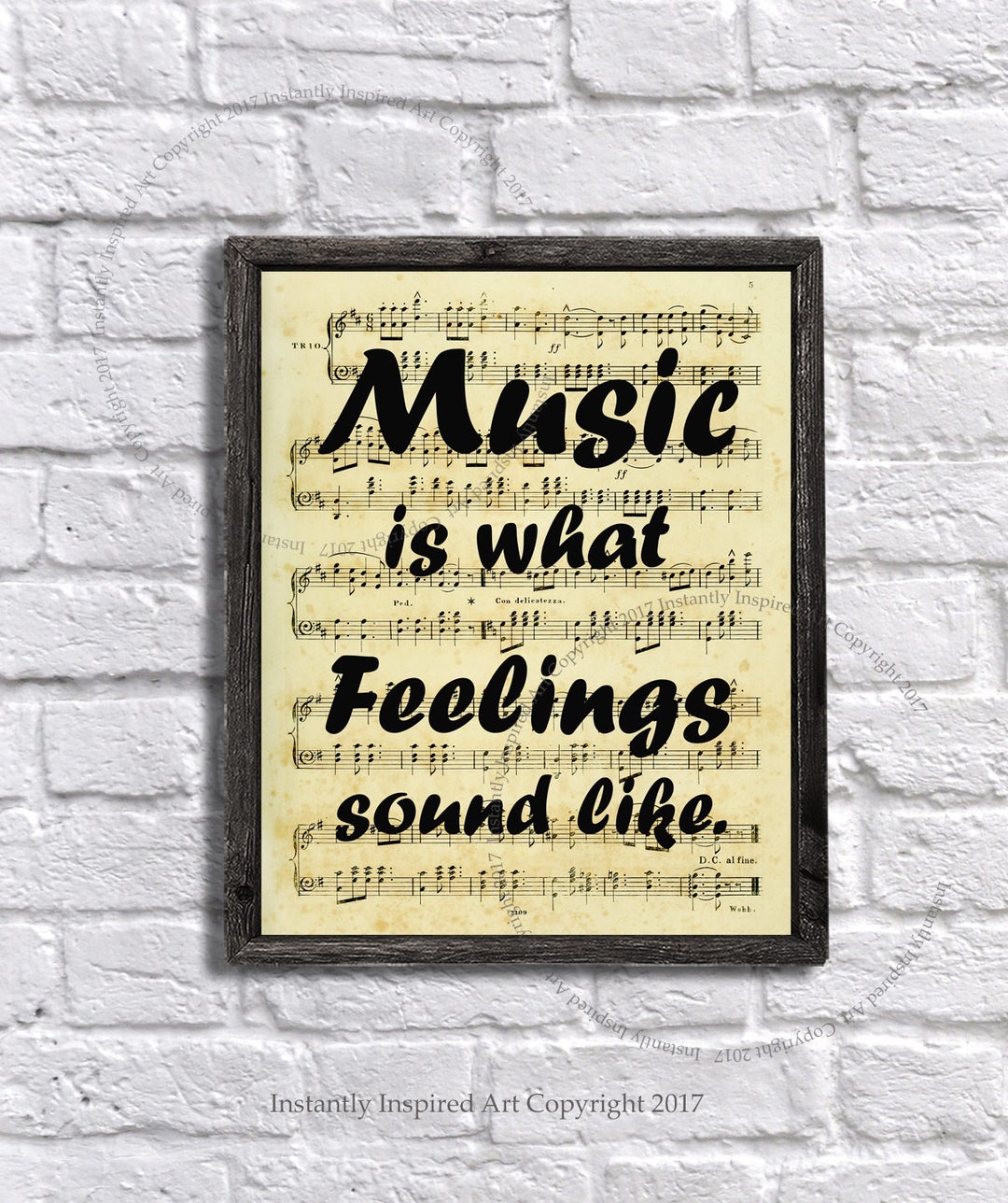 Music is What Feelings Sound Like Music Inspirational Quote - Gift for ...