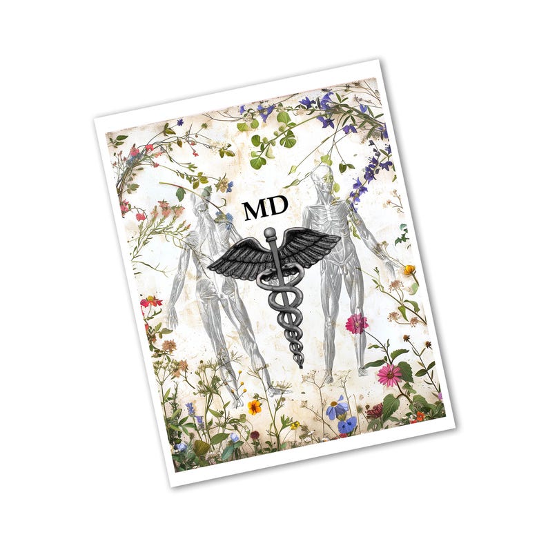 Doctor Office Decor Featuring MD Caduceus With Human Anatomy and ...