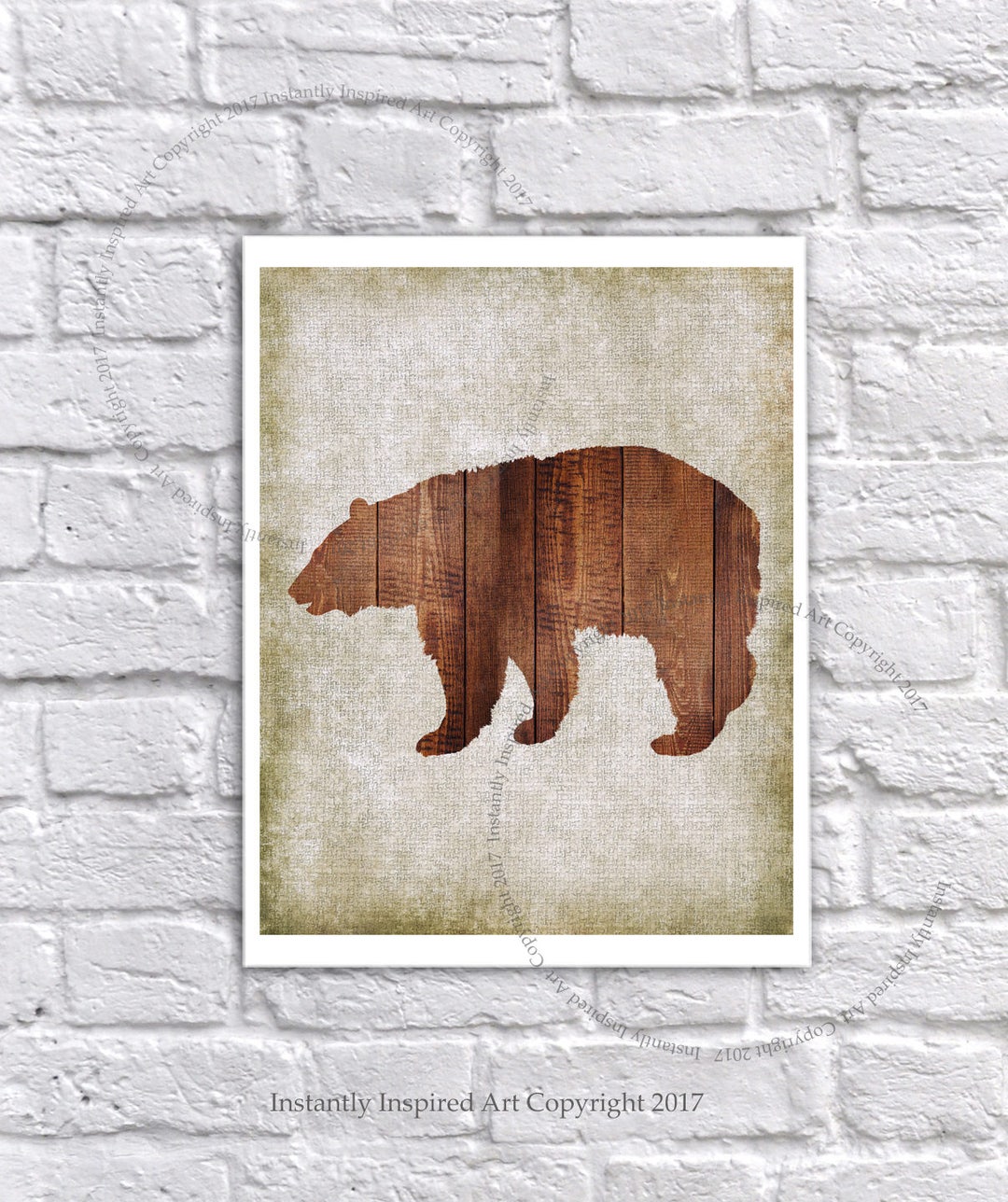 Rustic Bear Decor Instant Download Wall Decor DIY Printable Art Cabin ...