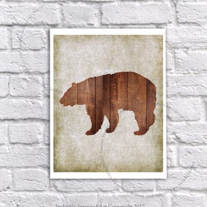 Rustic Bear Decor Instant Download Wall Decor DIY Printable Art Cabin ...