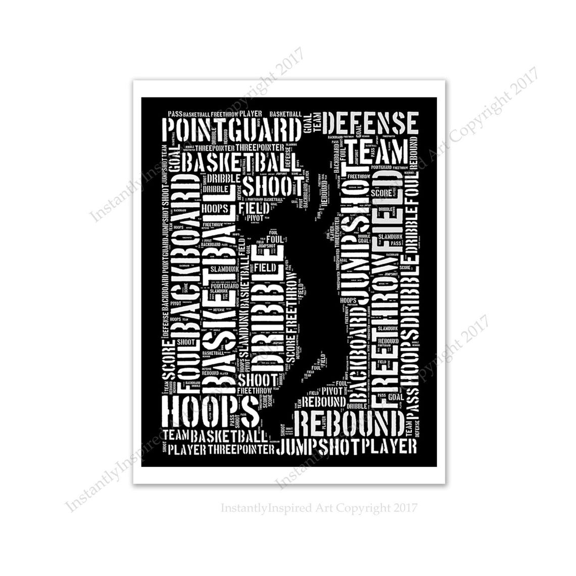 Girl Basketball Player Poster, Basketball Sports Printable Wall Art ...