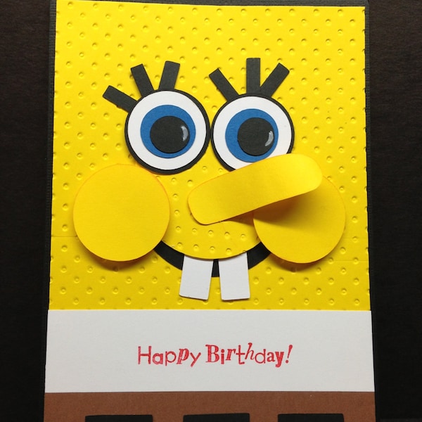 Sponge Bob Birthday Card - Etsy