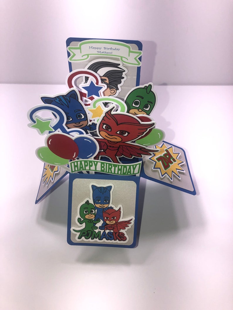 Happy Birthday PJ Masks Style Pop up Card - Etsy