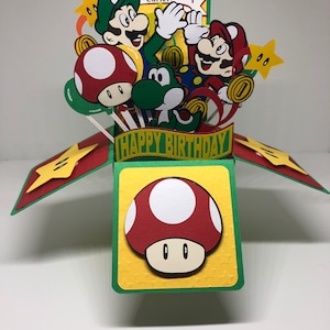 1 Mario and Luigi Birthday Pop up Card - Etsy
