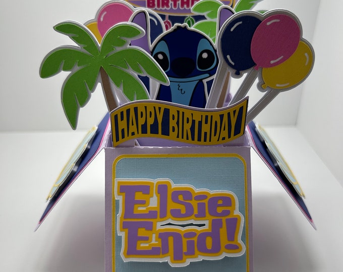 1 Stitch Pop up Card - Etsy