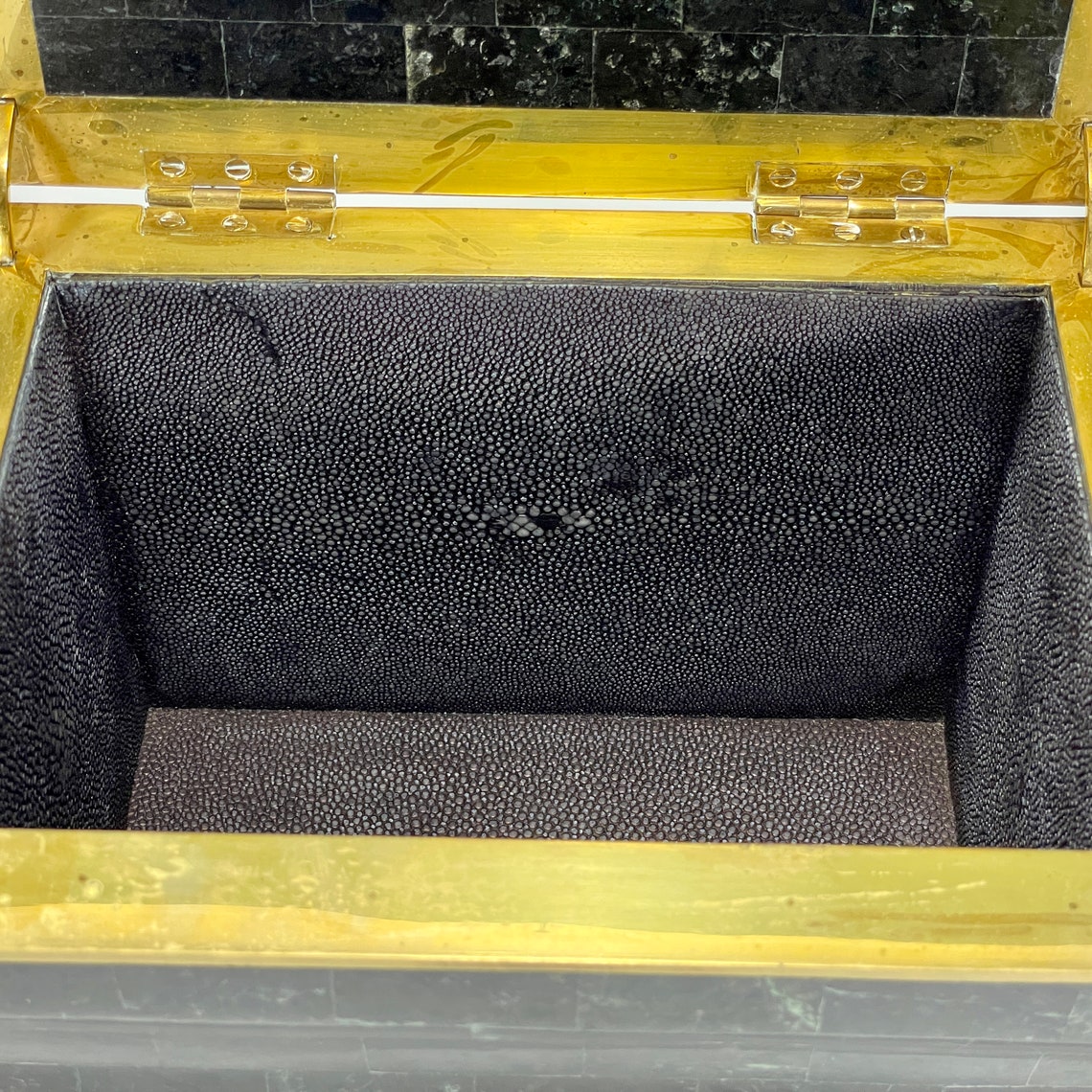Signed Karl Springer Mid-century Tessellated Box With Shagreen Lined ...