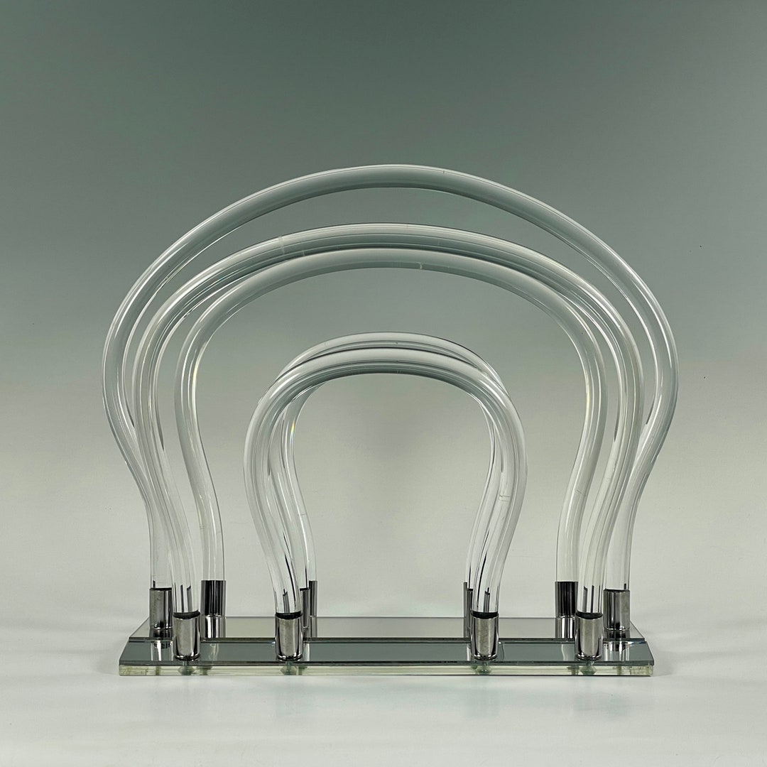 Dorothy Thorpe Lucite & Chrome Mid-century Modern Magazine Rack With ...