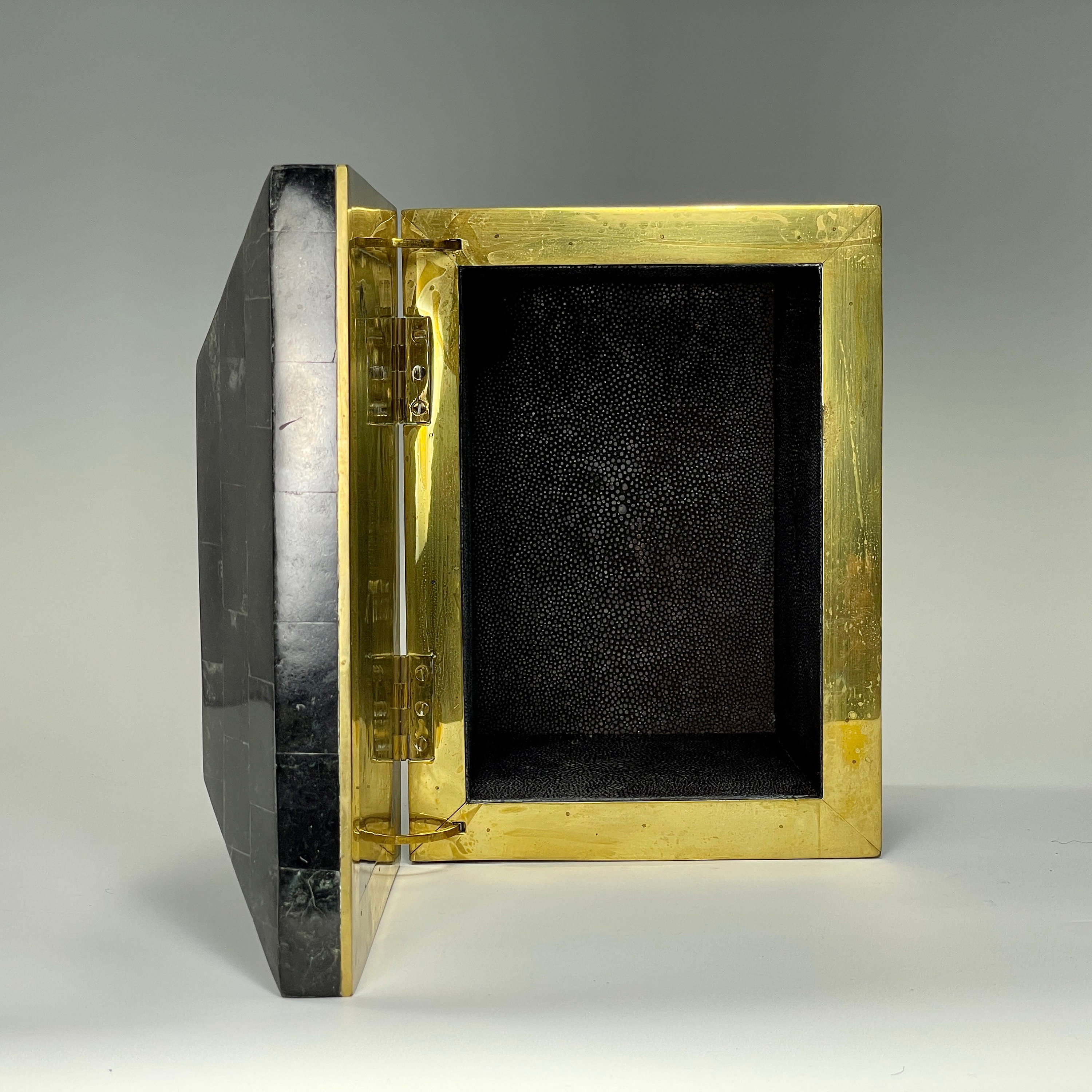 Signed Karl Springer Mid-century Tessellated Box With Shagreen Lined ...