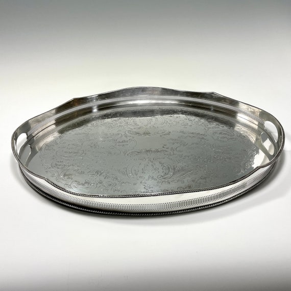 Dining & Serving Small Silver Plated Engraved Tray Trays & Platters ...