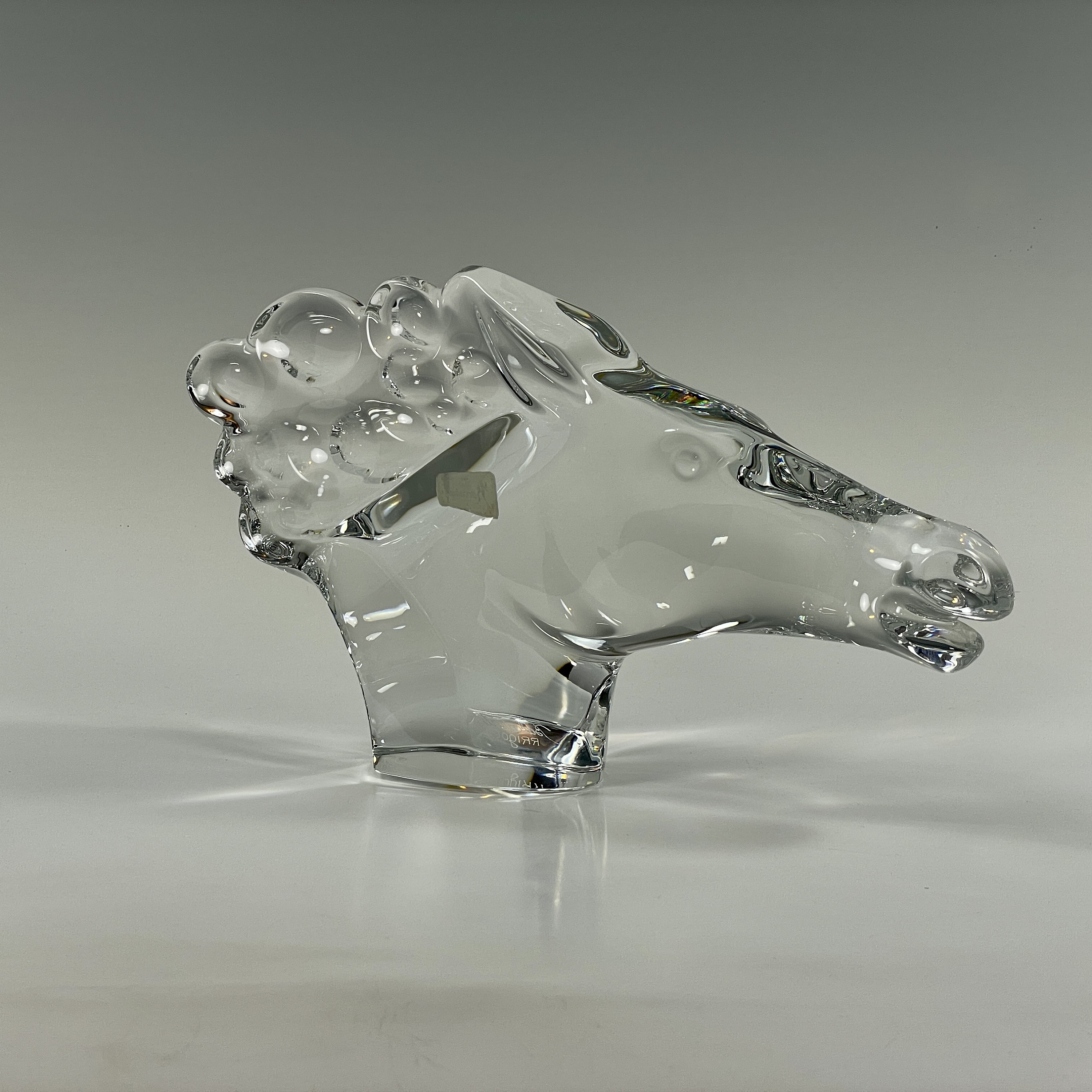 Large Signed Baccarat France Crystal Horse Head Sculpture by Robert ...