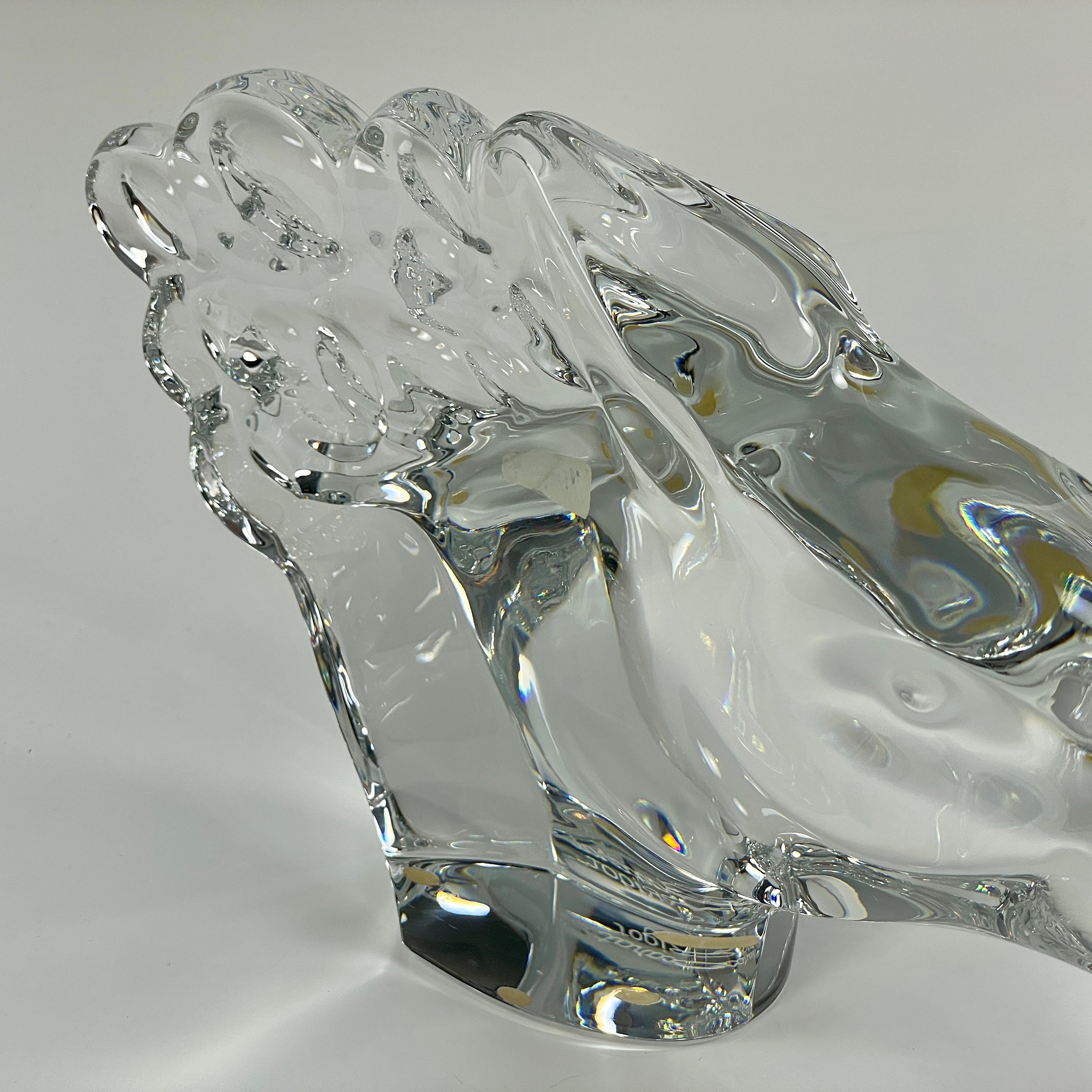 Large Signed Baccarat France Crystal Horse Head Sculpture by Robert ...