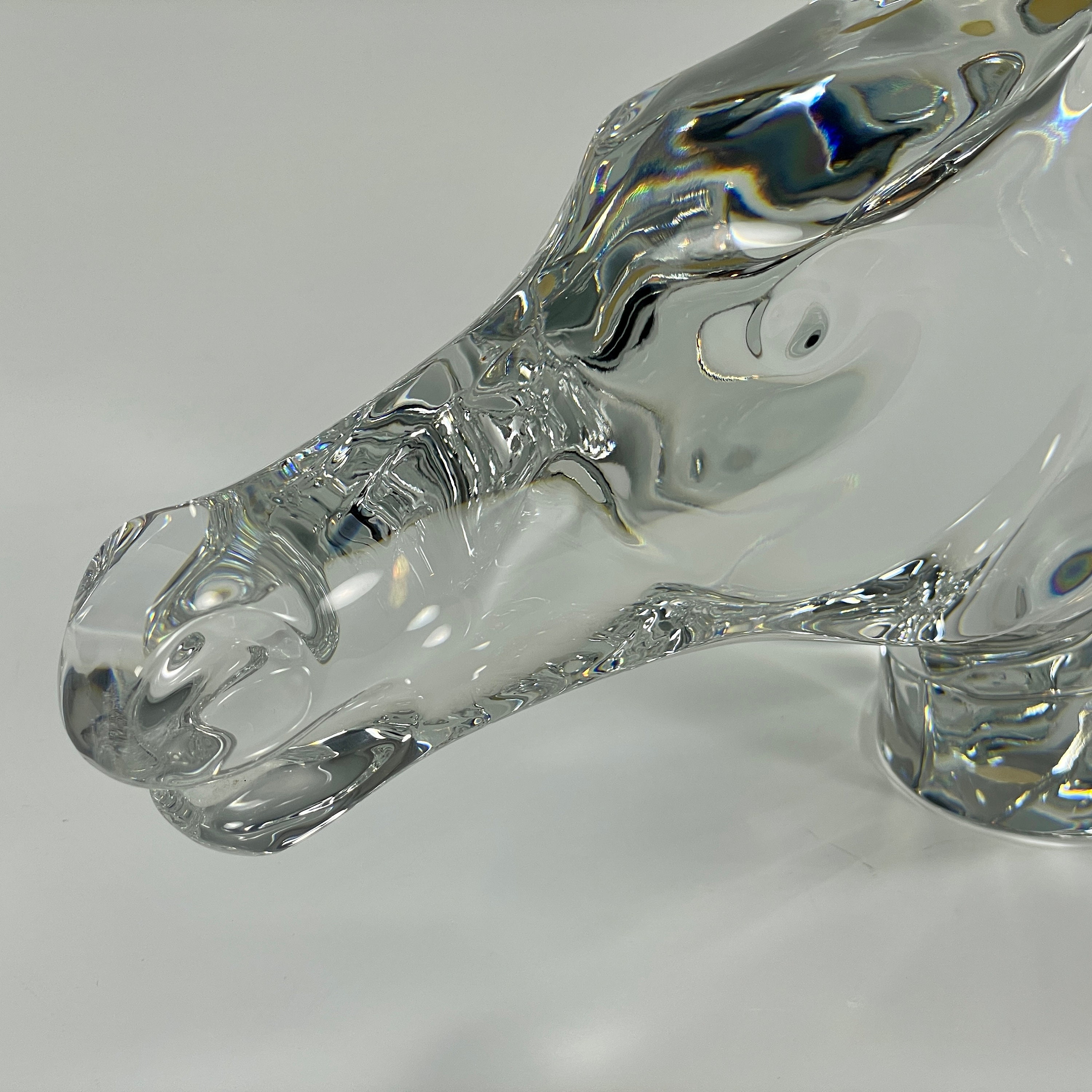 Large Signed Baccarat France Crystal Horse Head Sculpture by Robert ...