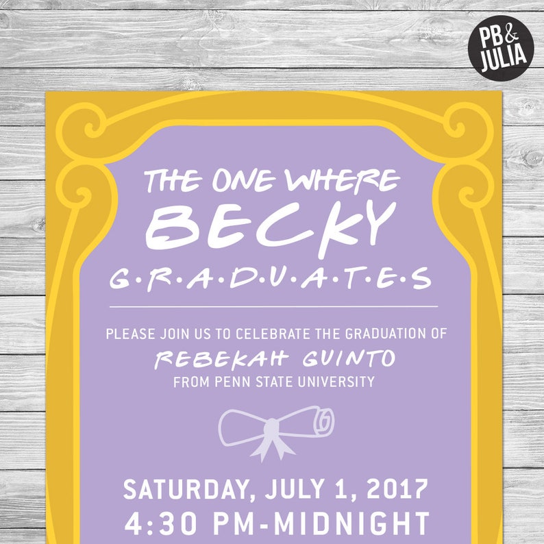 Friends TV Show Graduation Invitation / Friends TV Invite / - Etsy