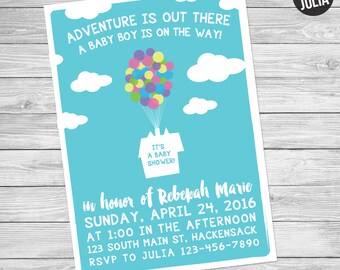 Customised Digital Inspired Disney Pixar Up Wedding Invitation ...
