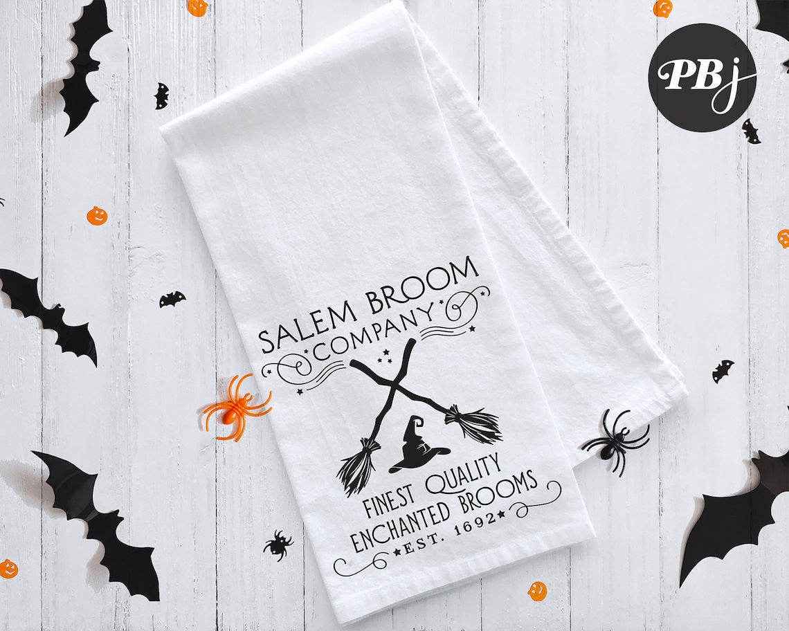 Salem Broom Company Tea Towel / Halloween / Hocus Pocus / - Etsy