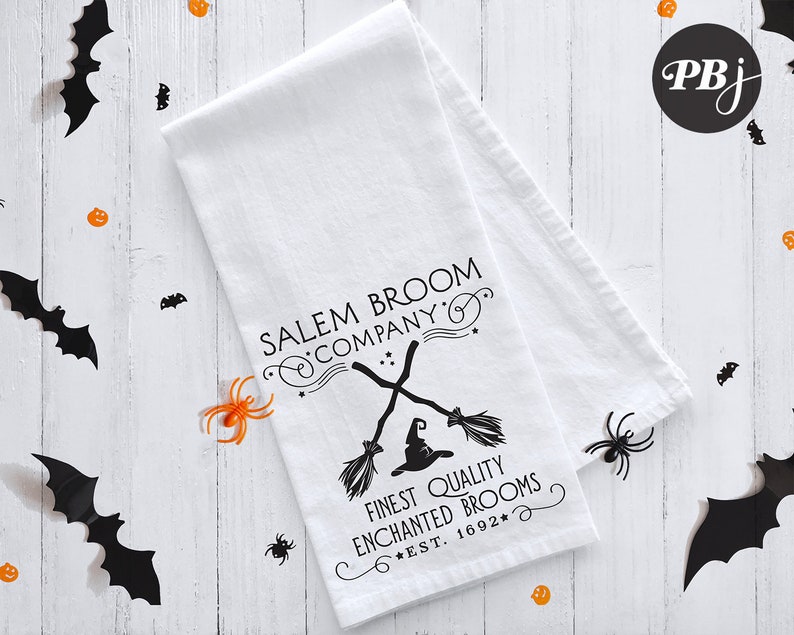 Salem Broom Company Tea Towel / Halloween / Hocus Pocus / - Etsy