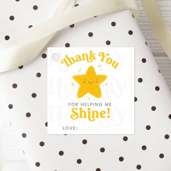 Thank You for Helping Me Shine Teacher Card - Etsy