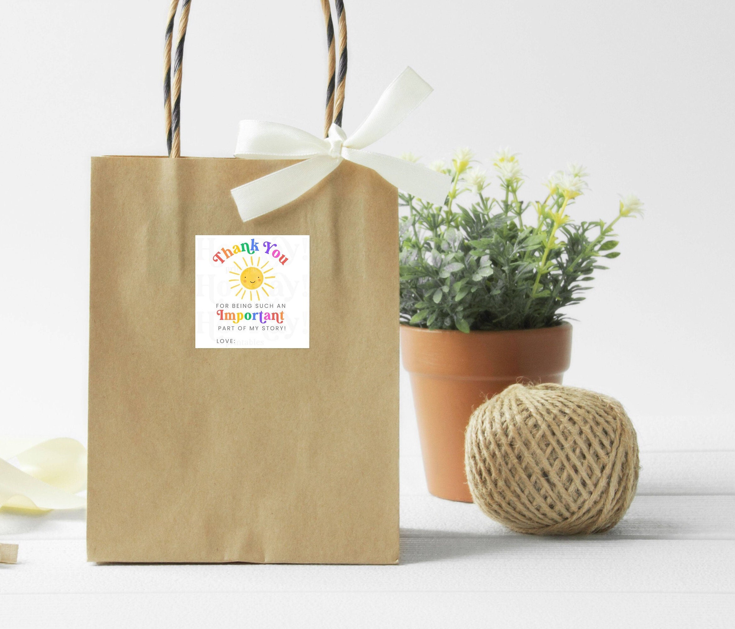 Thank You for Being Part of My Story Gift Tag Printable, Sunshine ...